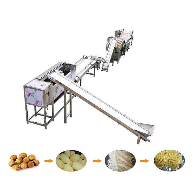 Potato washing peeling processing line